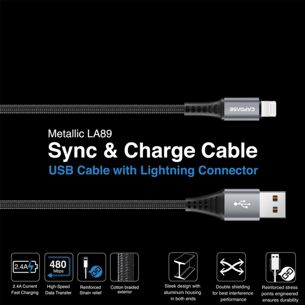 Capdase Capdase Cable Sync & Charge Metallic Lightning Pin LA89_1.5M ...